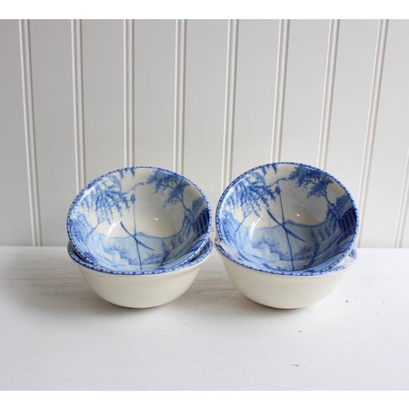 Pottery Barn | Kitchen | Pottery Barn Set Of 4 Sophia Willow Boat Scene ...